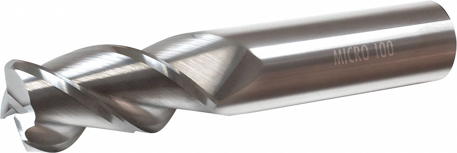 MICRO 100, Carbide, ZrN Coated, Corner Radius End Mill - 16F007|ARC-500 ...