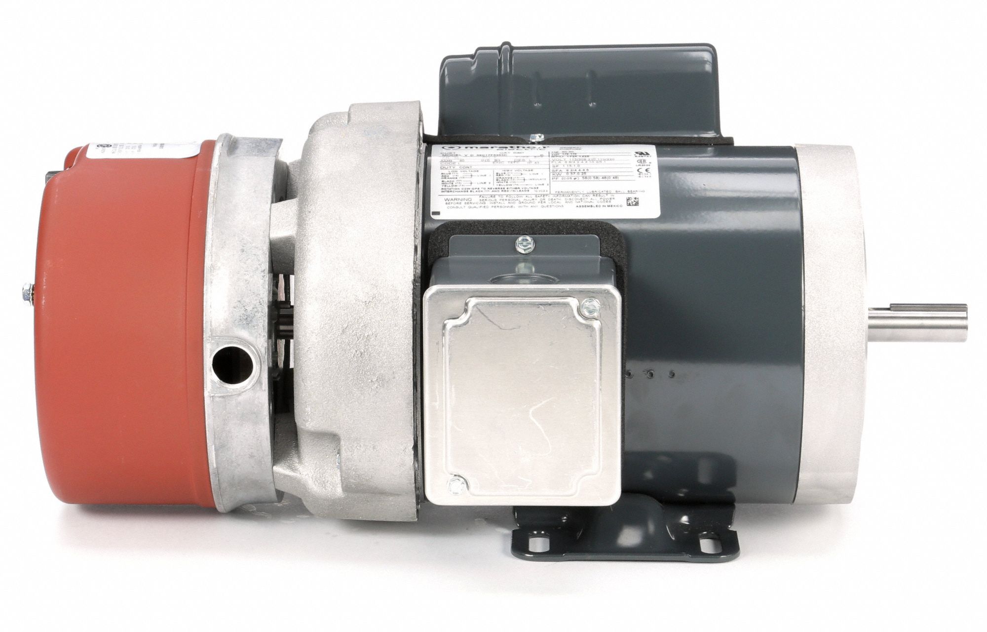 MARATHON MOTORS Brake Motor: Totally Enclosed Fan-Cooled, 1/2 HP, 1,725 ...