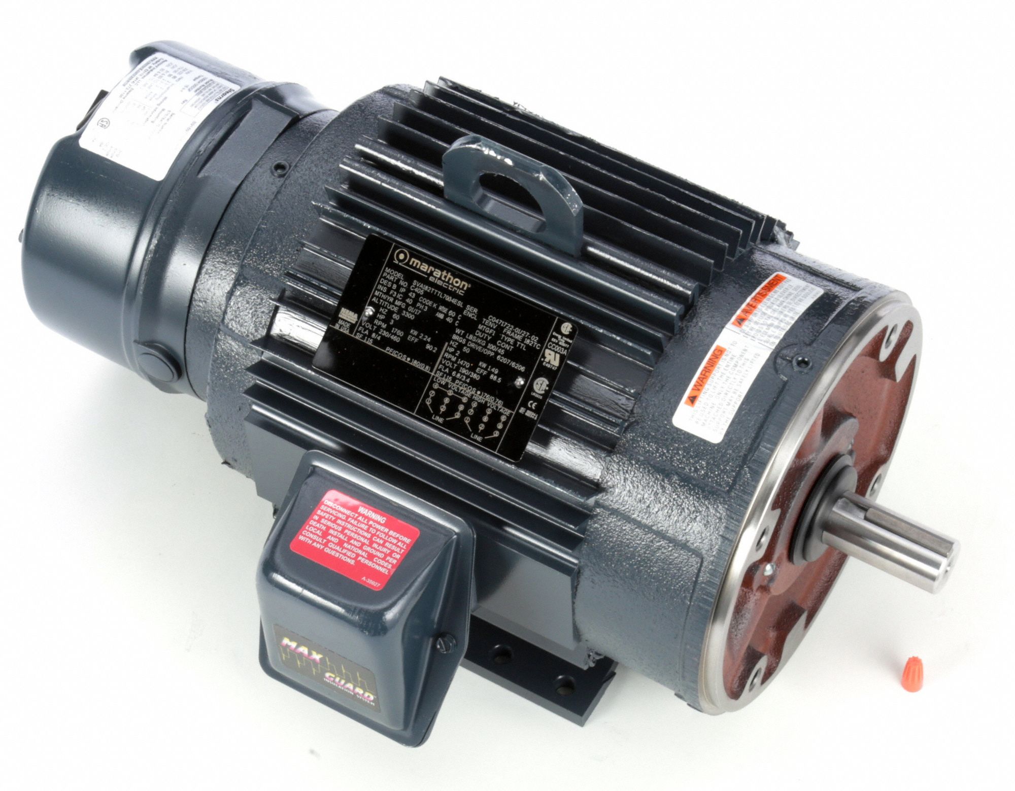 MARATHON MOTORS Brake Motor: Totally Enclosed Nonventilated, 3 HP ...