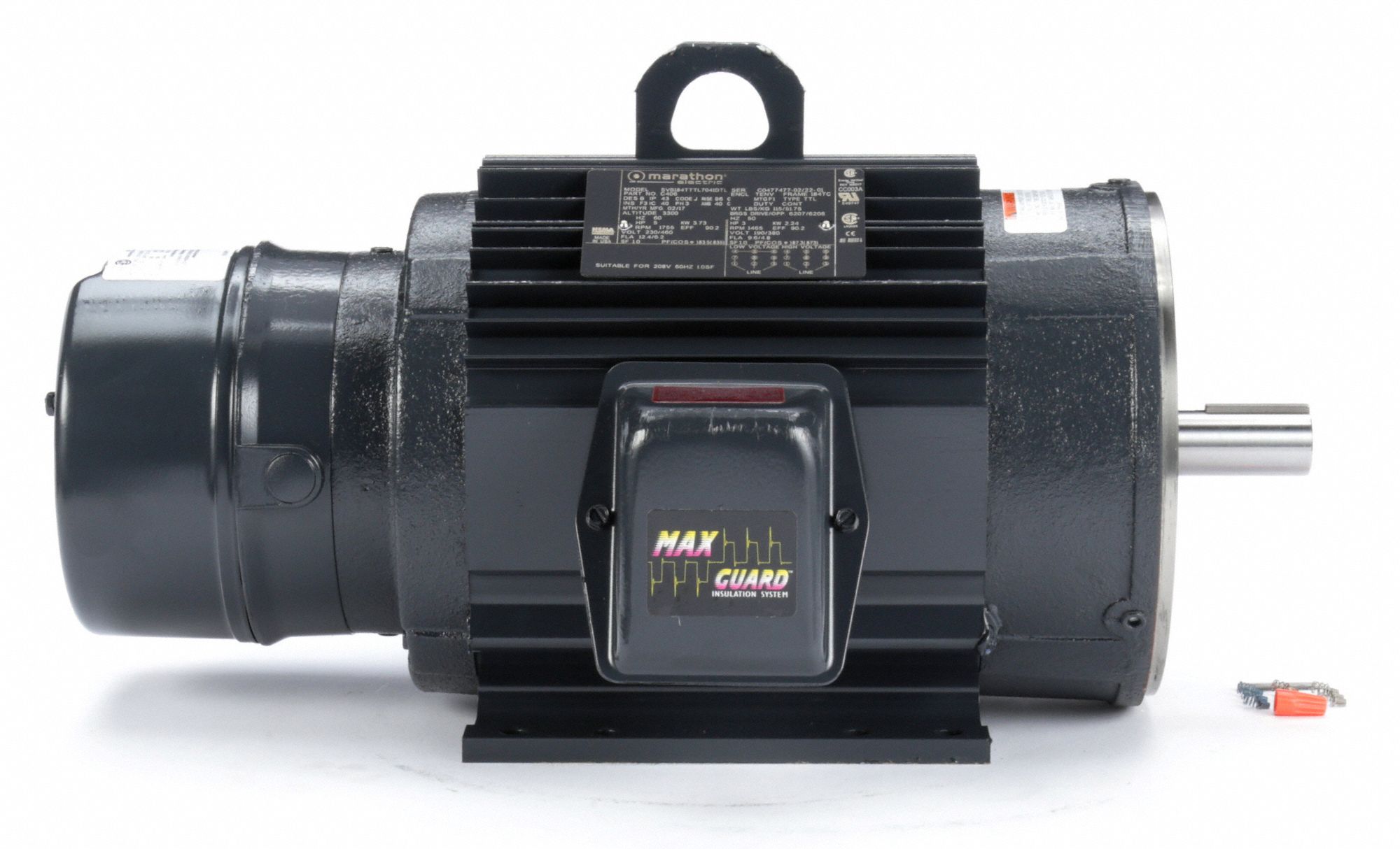 MARATHON MOTORS Brake Motor: Totally Enclosed Nonventilated, 5 HP ...