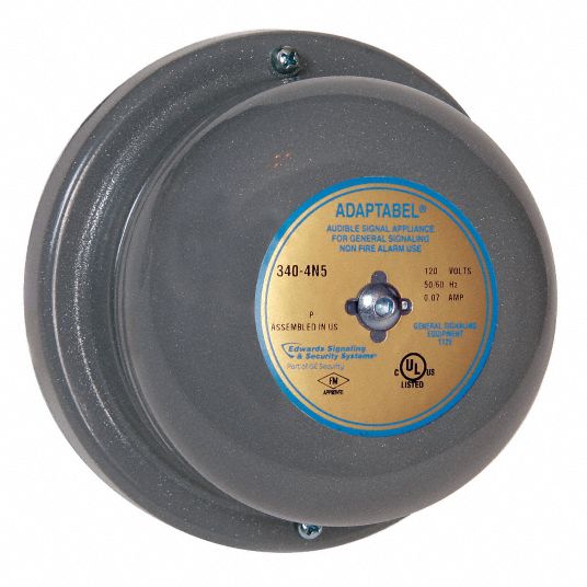 EDWARDS SIGNALING Bell: 120V AC, 88 dB Decibels, Indoor/Outdoor ...