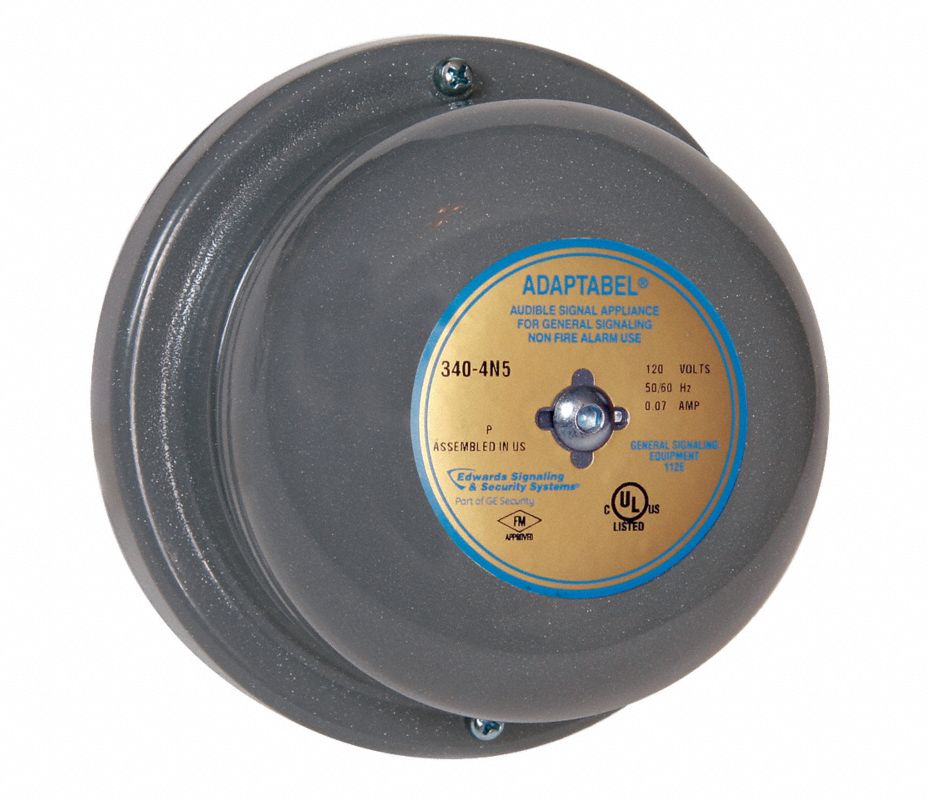 EDWARDS SIGNALING Campana, Patrón de Sonido Continuo, Voltaje 120VCA ...