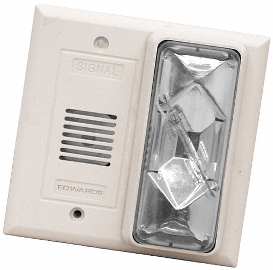 EDWARDS SIGNALING Buzzer/Strobe: 120V AC, 4 9/16 in Overall Wd, 4 1/2 ...