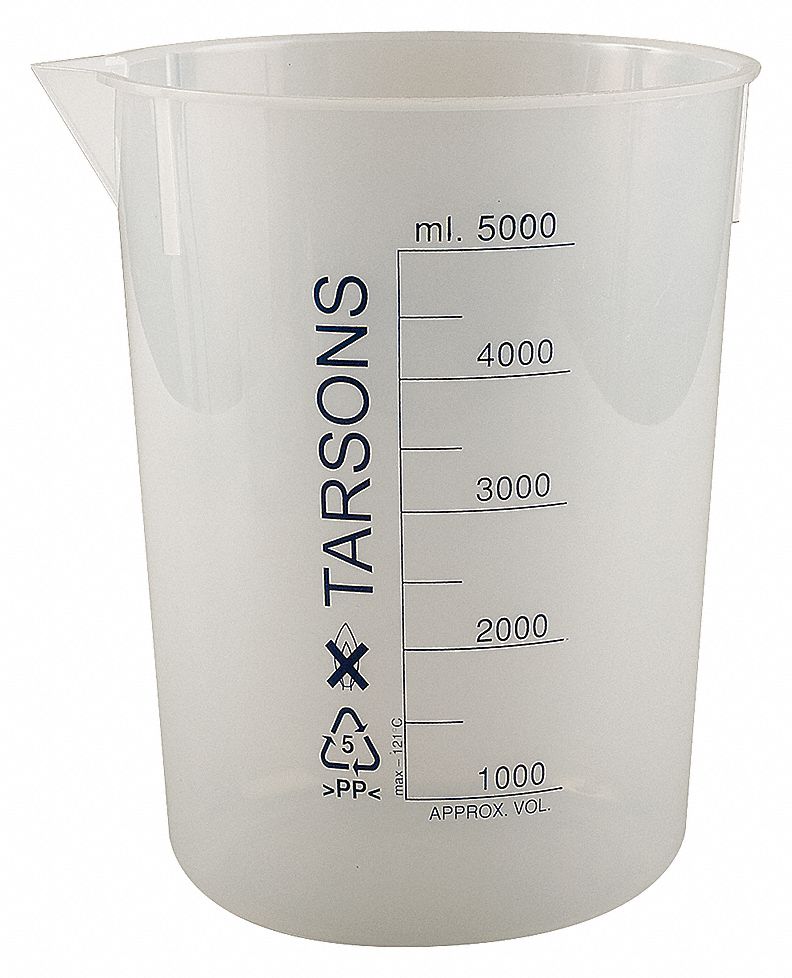 LAB SAFETY SUPPLY BEAKER,5000 ML,POLYPROPYLENE,,PK 1 - Beakers ...