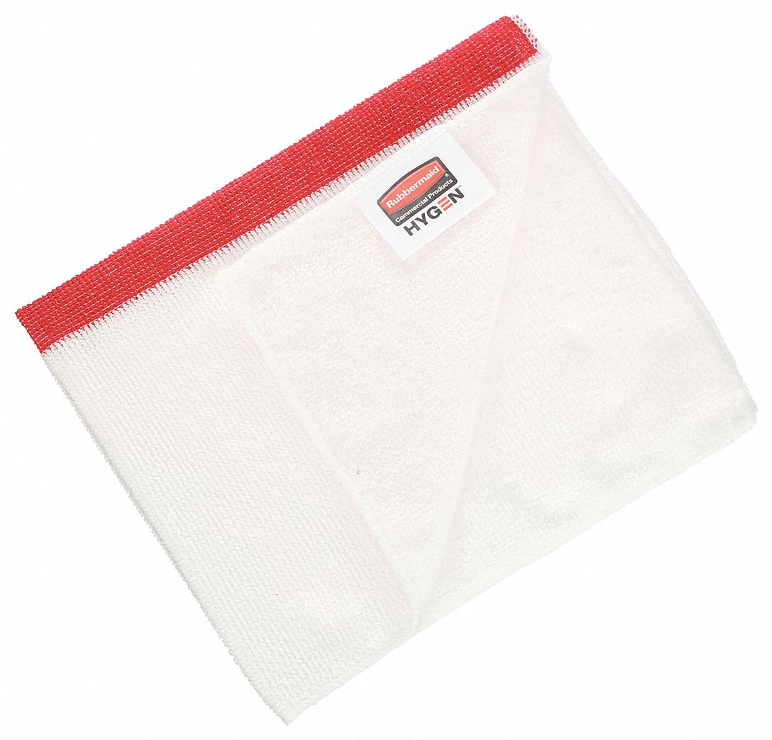 RUBBERMAID COMMERCIAL PRODUCTS, New, Red, Microfiber Cloth - 16J919 ...