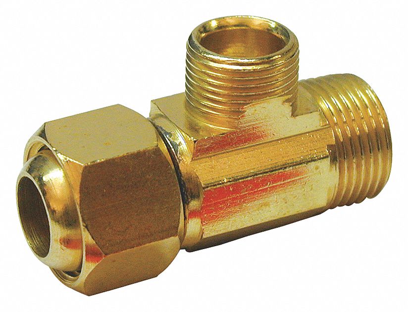 GRAINGER APPROVED SUPPLY EXTENDER TEE,BRASS,1/2 X 3/8 - Compression ...