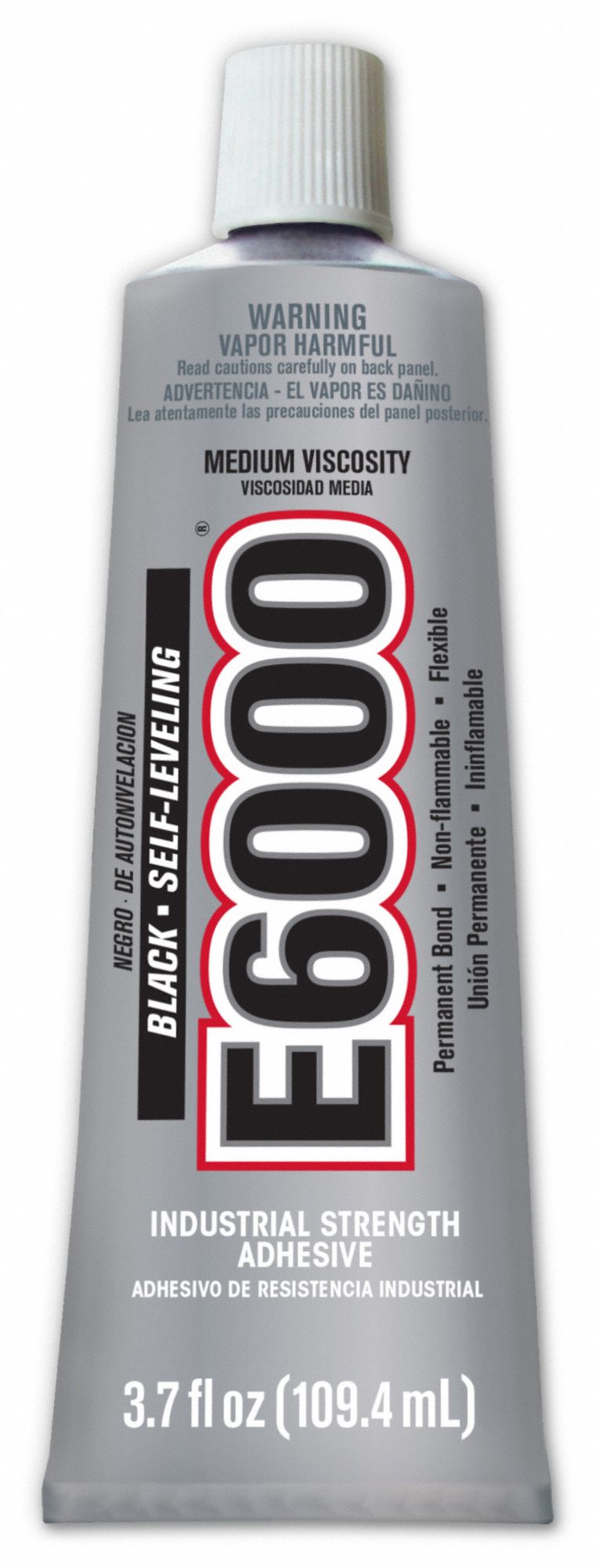 ECLECTIC Construction Adhesive: E6000, 3.7 fl oz, Tube, Black - 16NH01 ...