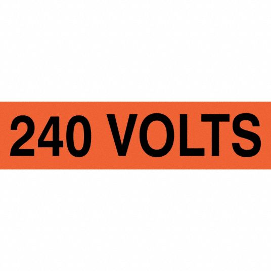 Conduit and Voltage Markers, 9 in x 2 1/4 in, Self-Stick Vinyl, 240 ...