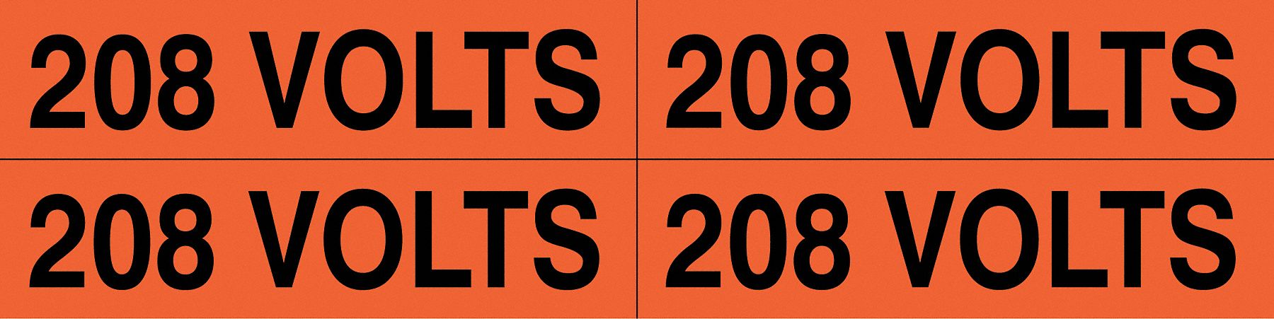 Conduit and Voltage Markers, 4 1/2 in x 1 1/8 in, Self-Stick Vinyl, 208 ...