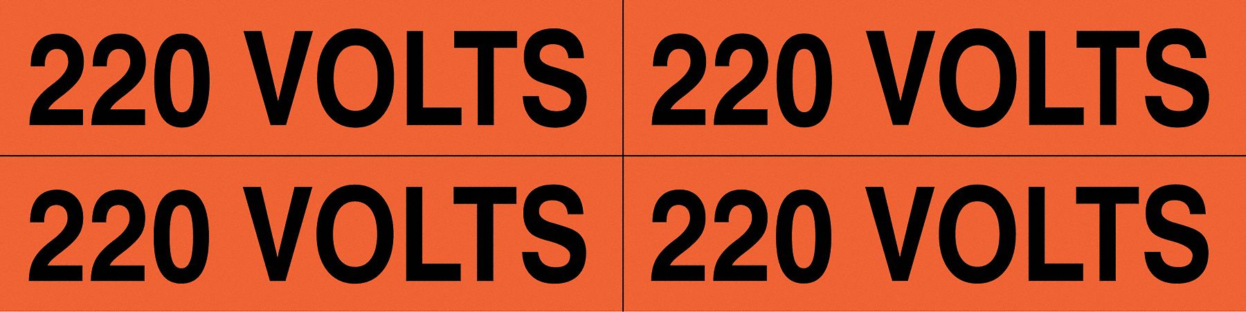 Conduit and Voltage Markers, 4 1/2 in x 1 1/8 in, Self-Stick Vinyl, 220 ...