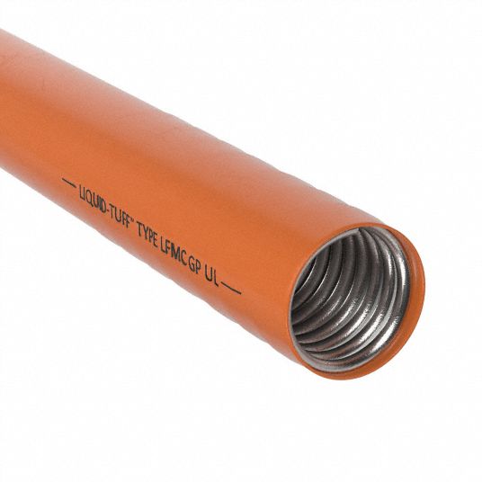 1/2 in Trade Size, Orange, Liquid-Tight Flex Metal Conduit - 16R048 ...