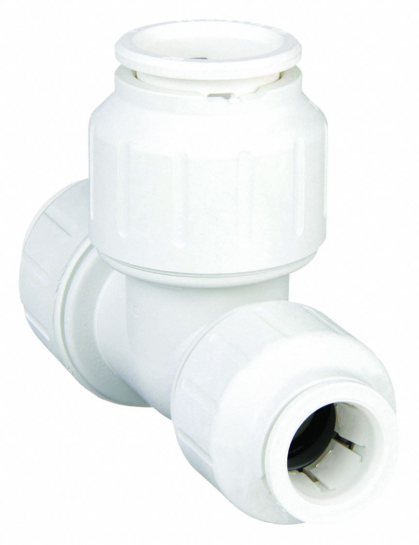 JOHN GUEST, Tee, 1/2 in OD x 1/2 in OD x 1/2 in OD Size, Push-Fit Tee ...