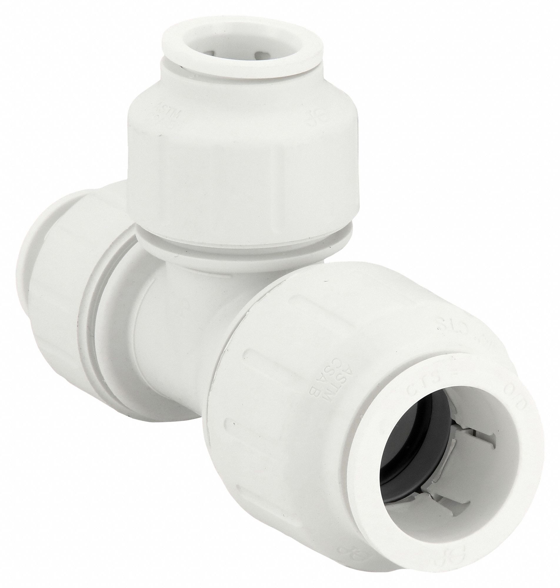 JOHN GUEST, 3/4 in OD x 3/4 in OD x 1/2 in OD Size, Plastic, Push-Fit ...