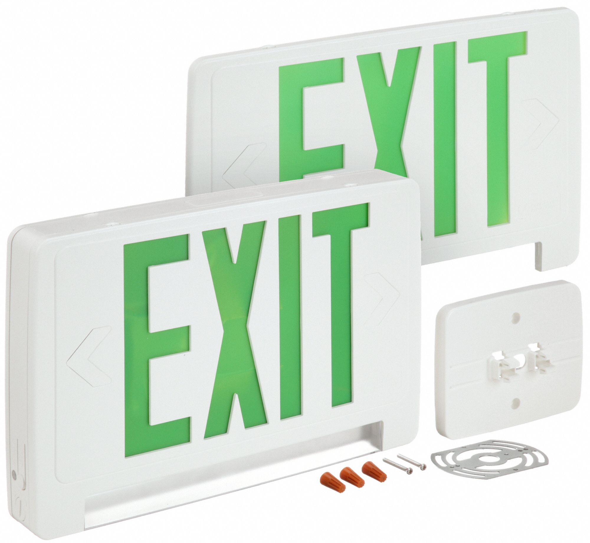 LITHONIA LIGHTING Exit Sign with Emergency Lights: White, 1 or 2 Faces ...