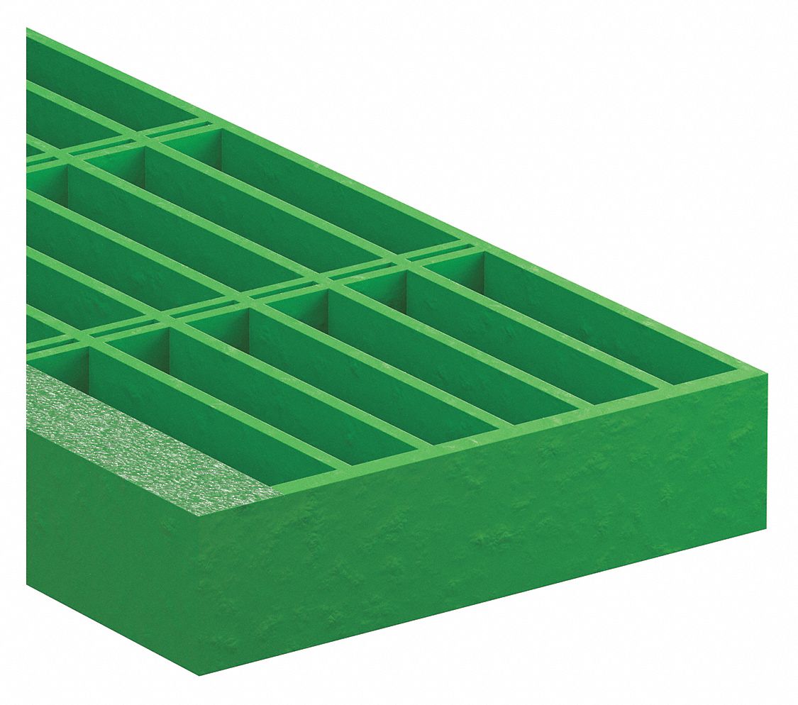 Fibertred, Corrosion Resistant, Fiberglass Bar Stair Tread - 16U529 ...