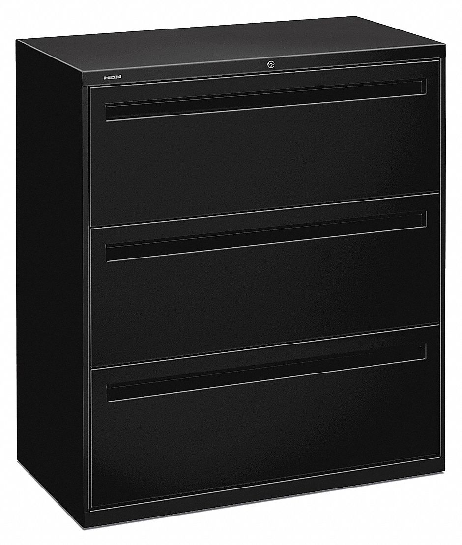 36 in, 19 1/4 in, 40 7/8 in, File Cabinet, Black - Grainger