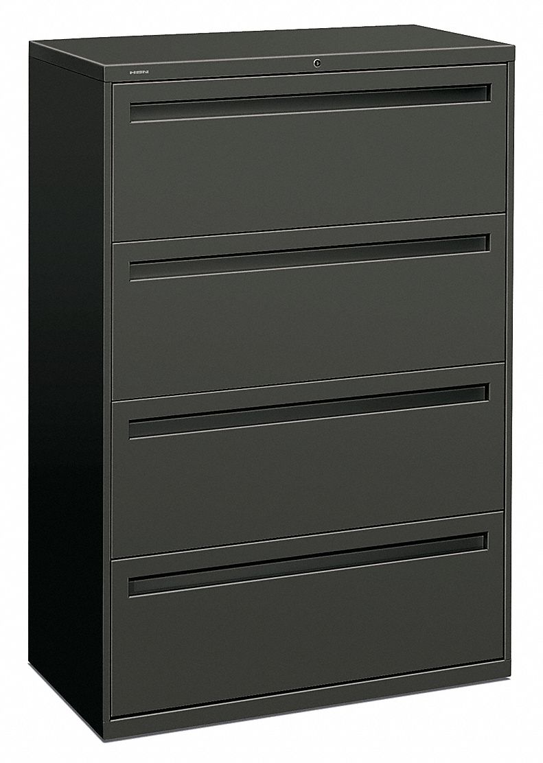 36 in, 19 1/4 in, 53 1/4 in, File Cabinet, Charcoal - Grainger