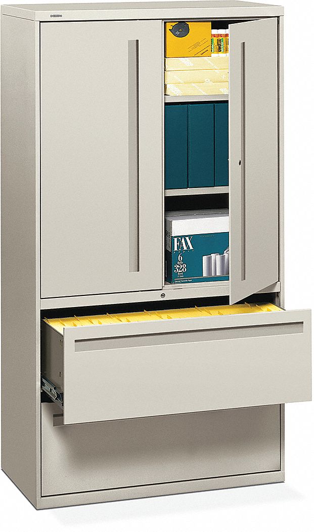 36 in, 19 1/4 in, 67 in, File Cabinet, Light Gray - Grainger