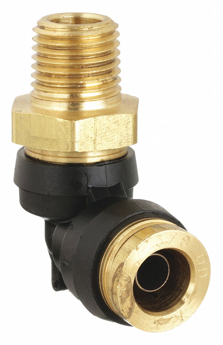 1/4 in OD x 3/8 in Pipe Fitting Size, Push-to-Connect x MNPTF, Male ...