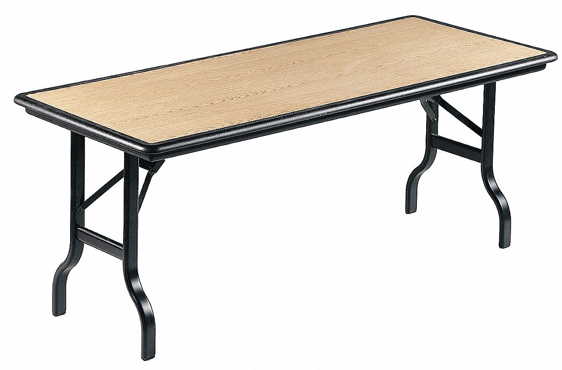 Rectangle Folding Table, 30 in Height x 30 in Width, Oak - Grainger