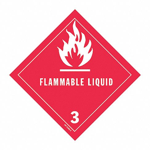 GRAINGER APPROVED DOT LABEL,4 IN. H,FLAMMABLE LIQUID, - DOT and UN ...