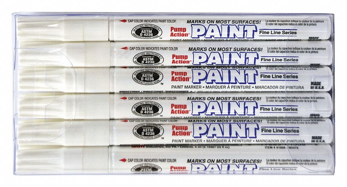 Permanent Paint Marker, Paint-Based, Whites Color Family, Micro Tip, 12 ...