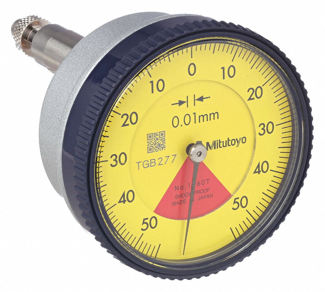 MITUTOYO Indicador de Carátula de Émbolo Posterior, Tamaño de Carátula 40mm, Rango 0 a 1mm ...