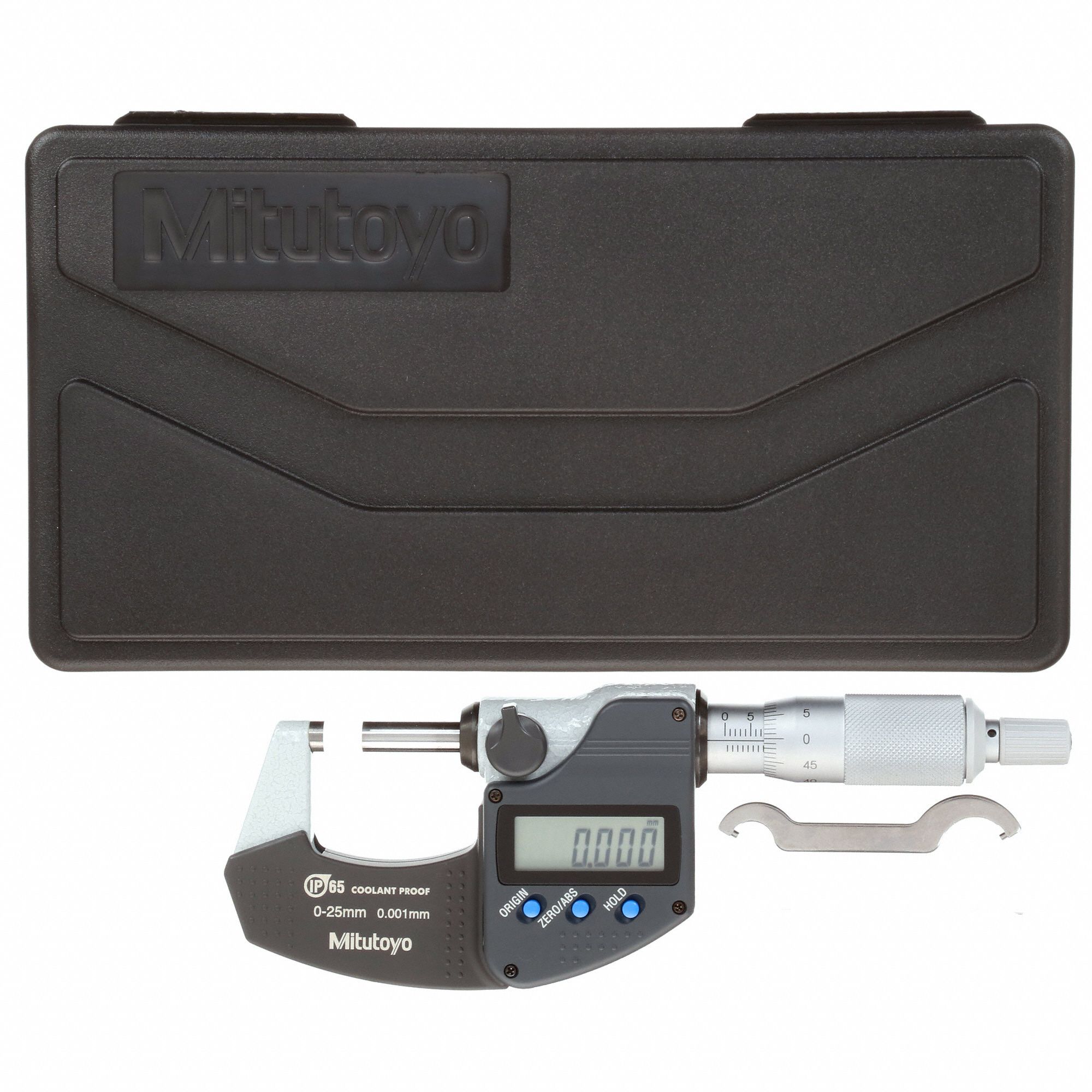 MITUTOYO IP65 Digital Outside Micrometer: 0 to 25 mm Range, IP65, ±1 μm Accuracy - 16X240|293 ...