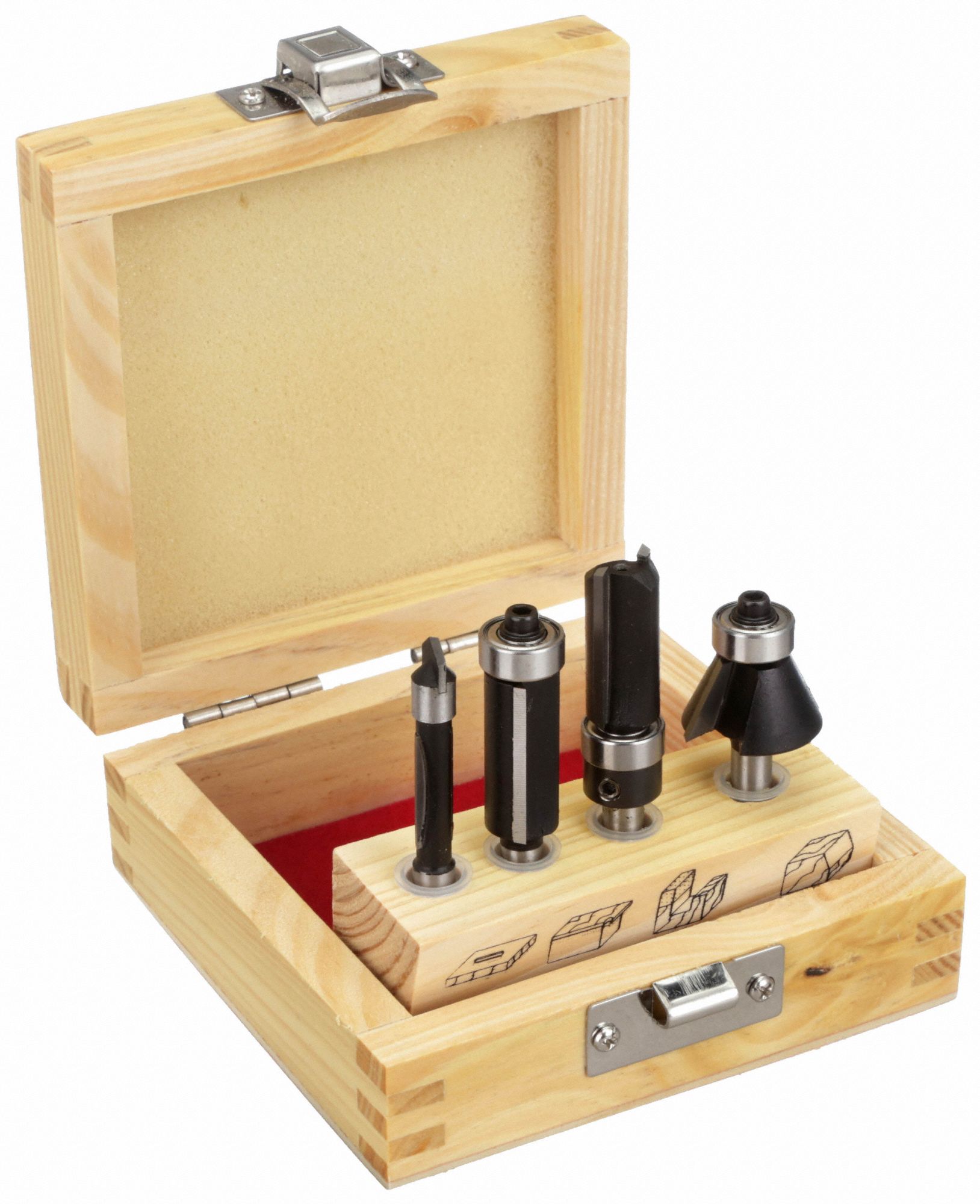 Fractional Inch, 4 Pieces, Router Bit Set - 16Y548|16Y548 - Grainger