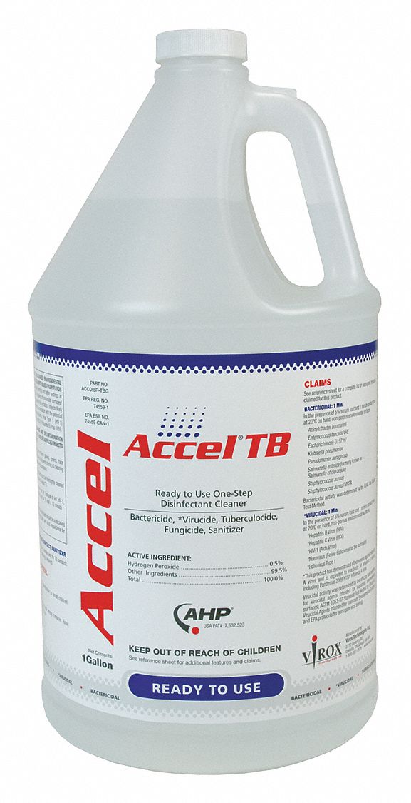 ACCEL Disinfectant Cleaner, 1 gal. Jug, Unscented Liquid, Ready to Use ...
