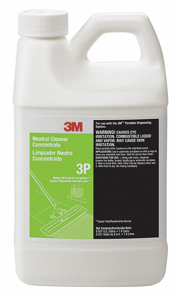 3M Floor Cleaner, Liquid, 1.9L, Bottle, 180 gal RTU Yield per Container ...