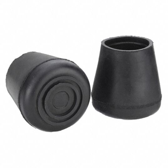 Rubber, Round, Furniture Protective Leg Tips - 16ZE30|CTB 20B/W - Grainger