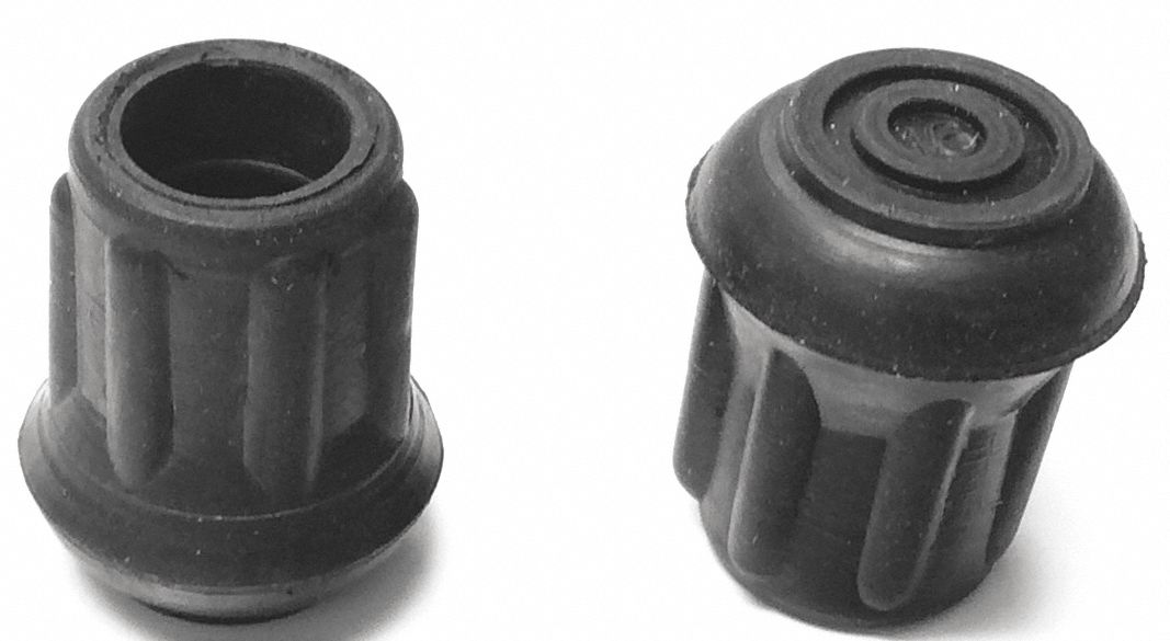 Rubber, Round, Furniture Protective Leg Tips - 16ZM73|LTB 16B/W - Grainger