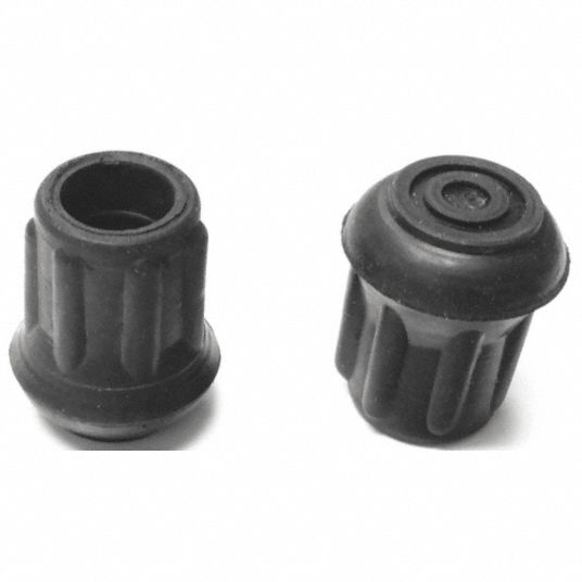 Rubber, Round, Furniture Protective Leg Tips - 16ZM73|LTB 16B/W - Grainger