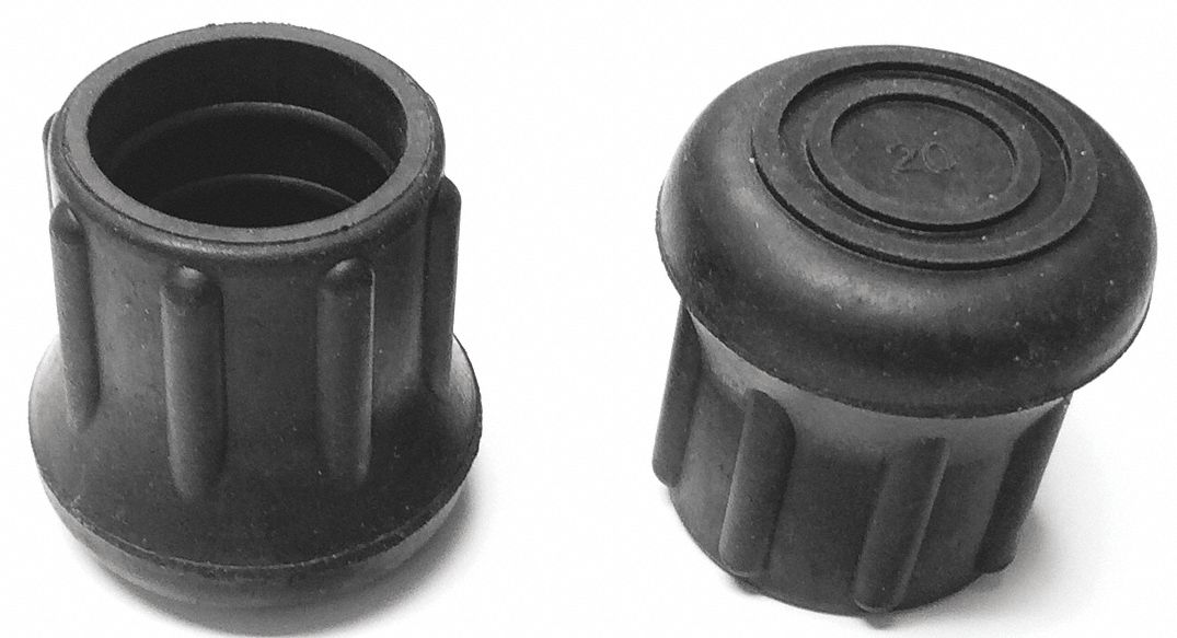 Rubber, Round, Furniture Protective Leg Tips - 18AE45|LTB20BN/W - Grainger