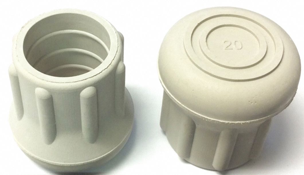 Rubber, Round, Furniture Protective Leg Tips - 18AE62|LTB20GN/W - Grainger