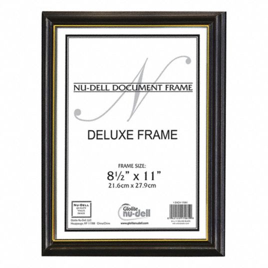NUDELL, 8 1/2 in x 11 in, Black/Gold, Document Frame - 5YGE1|17081 ...