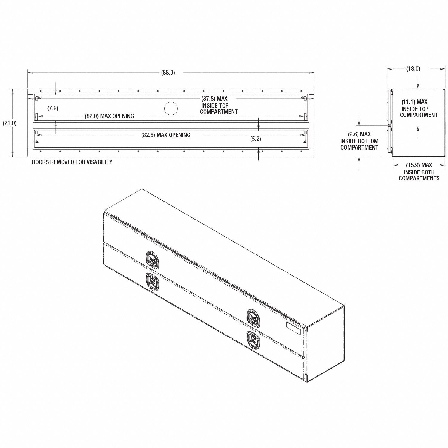 BUYERS PRODUCTS, Side-Mount Truck Box, T-Handle Compression, Side-Mount ...