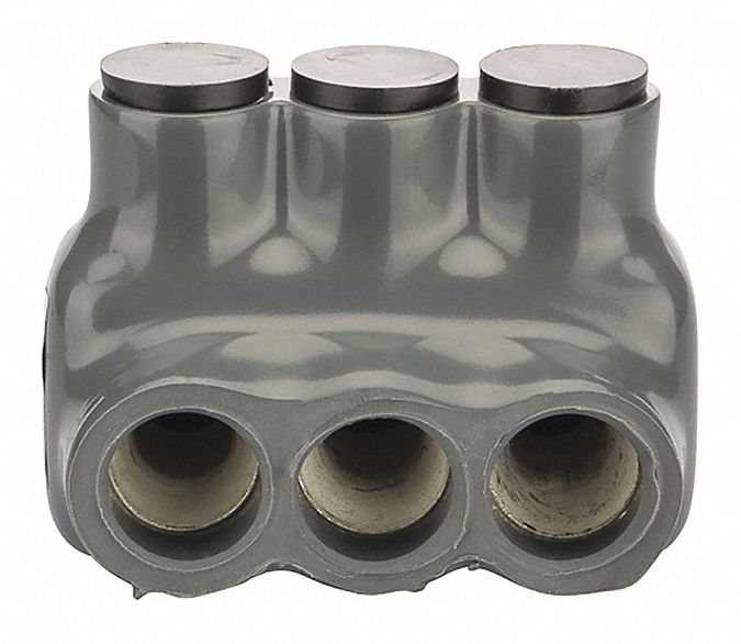 Multi-Tap,Grey,1-10/2-10 AWG,3 Port - Grainger