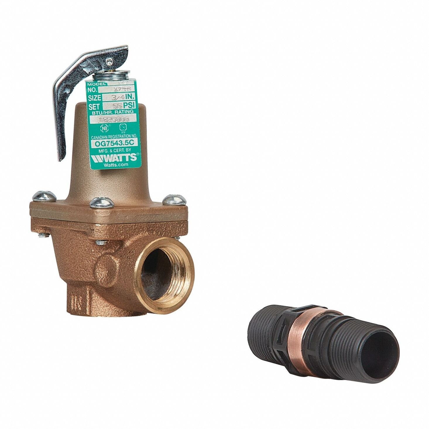 WATTS, FNPTF x FNPTF, 3/4 in x 3/4 in, Relief Valve - 810MW3|3/4 174A ...