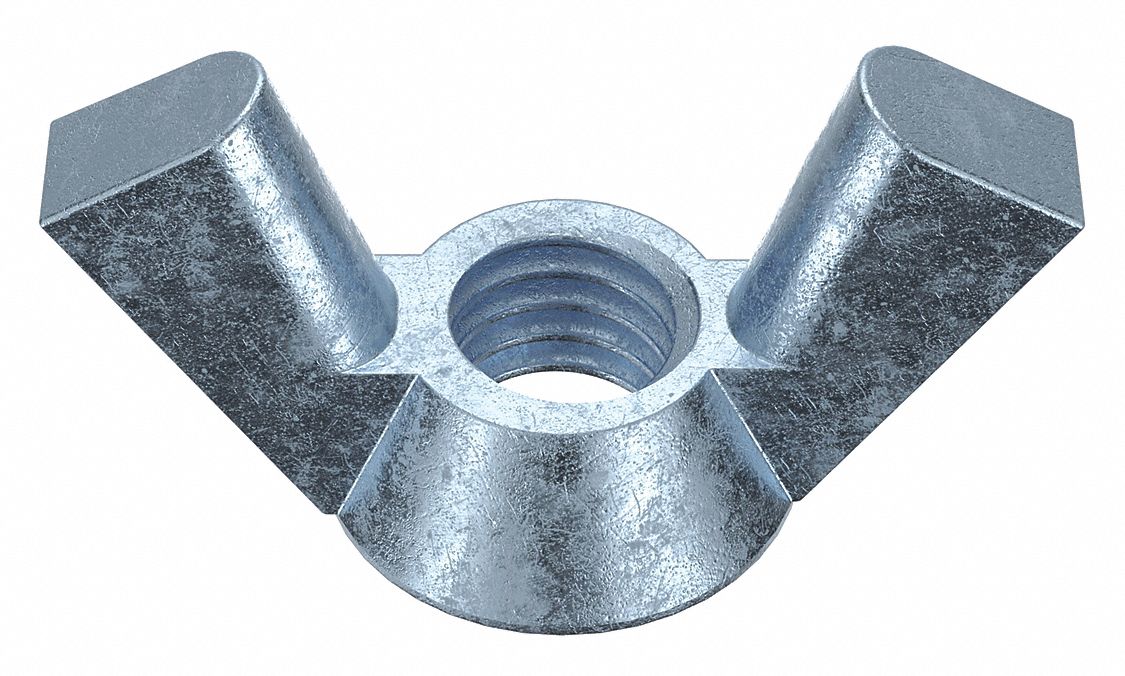 3/8"-16 Thread Size, Steel, Wing Nut - 177M02|B16250.037.0001 - Grainger