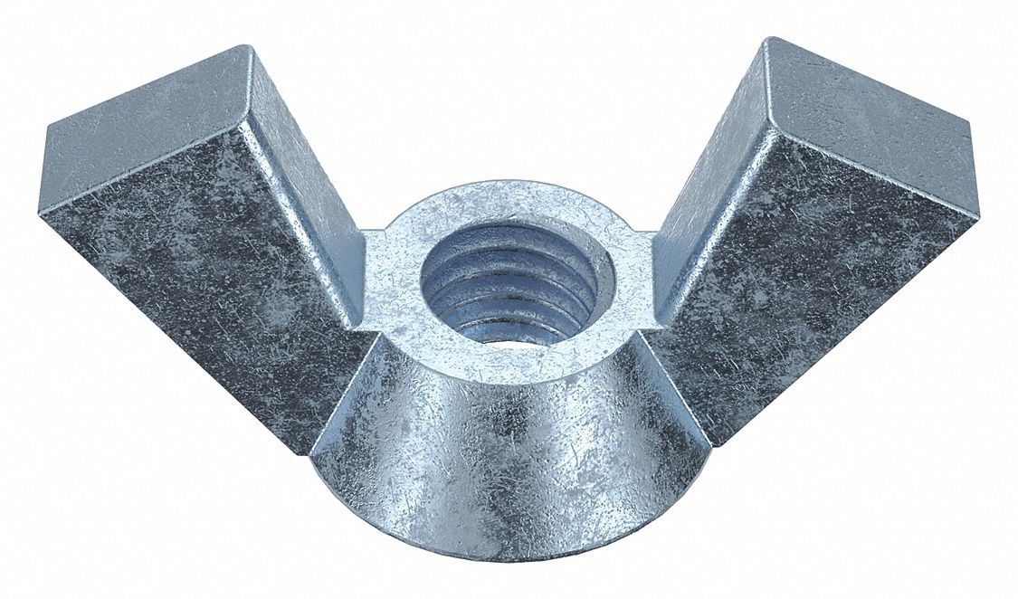 7/16"-14 Thread Size, Steel, Wing Nut - 177M03|B16250.043.0001 - Grainger