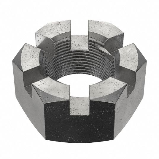 Slotted Castle, 1 1/2"-12 Thread Size, Castle Nut - 178R61|B12025.150. ...