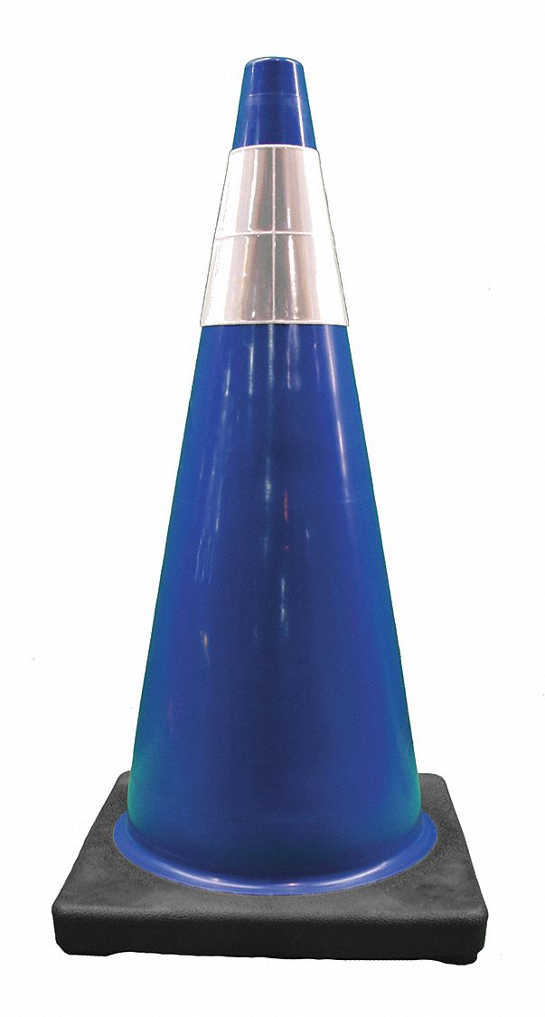 Traffic Cone Blue: Not Approved for Roadway Use, Reflective, 28 in Cone ...