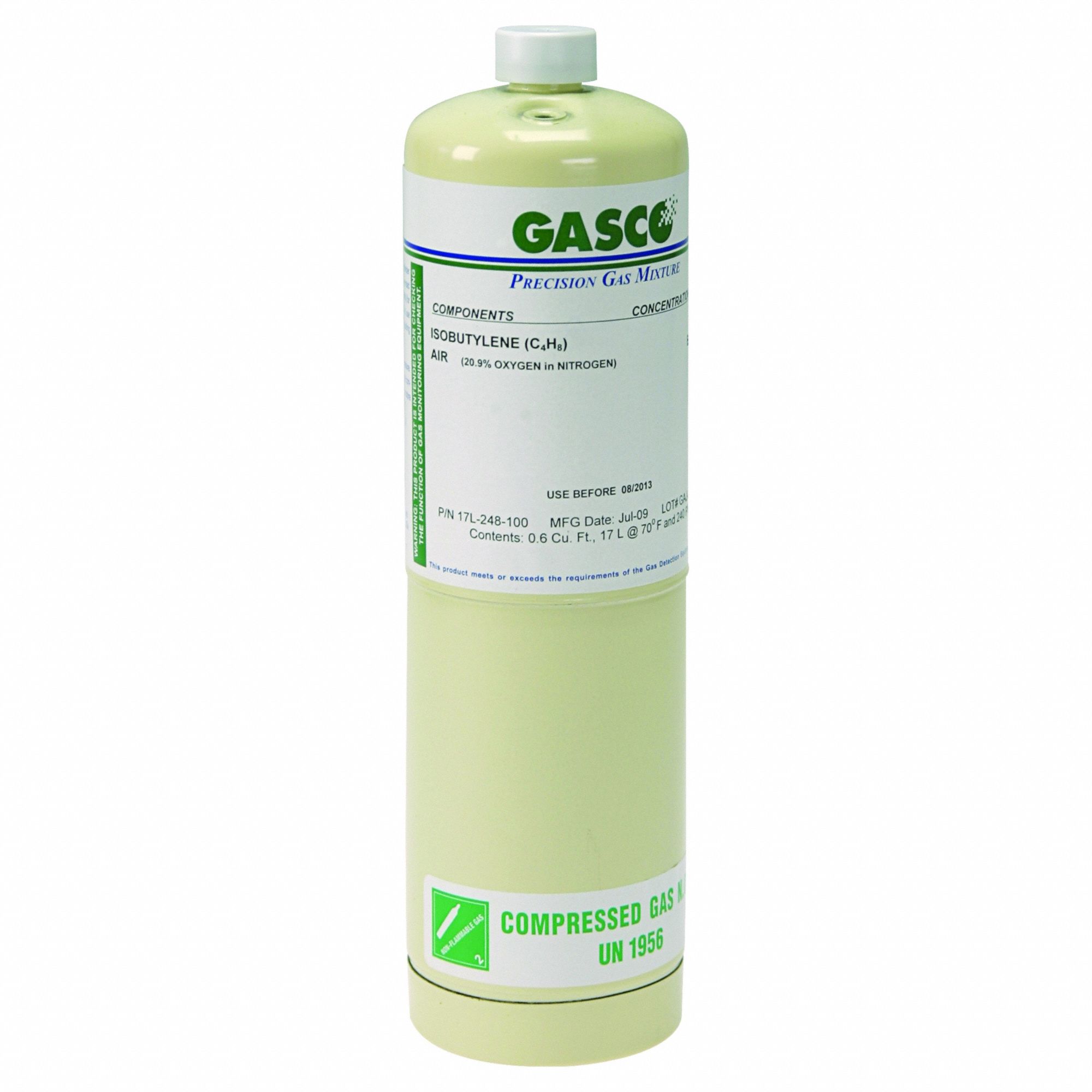 GASCO, Air/Nitrogen, Disposable, Calibration Gas - 808JF7|ME CPP17 ...