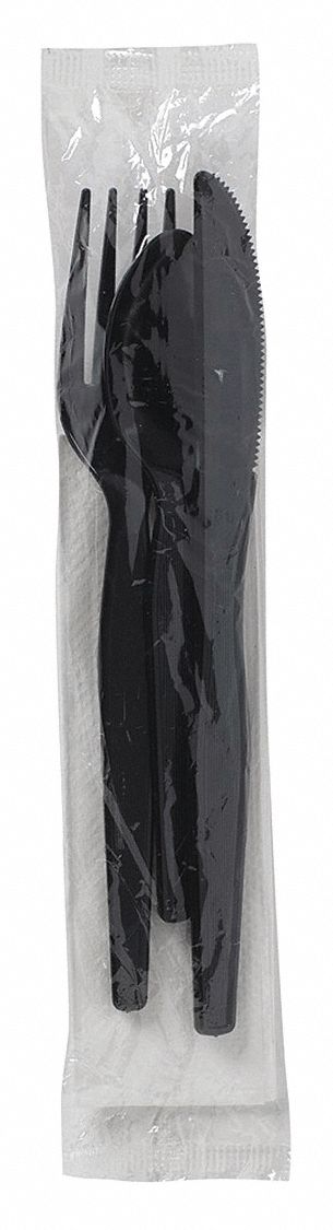 DIXIE, Black, Plastic, Disposable Cutlery Set - 181L90|CH56NC7 - Grainger