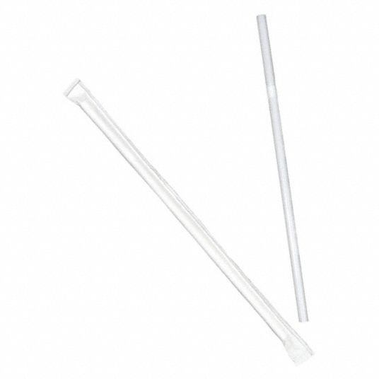 DIXIE, White, 7 3/4 in Lg, Disposable Straw - 181N69|FXW7 - Grainger