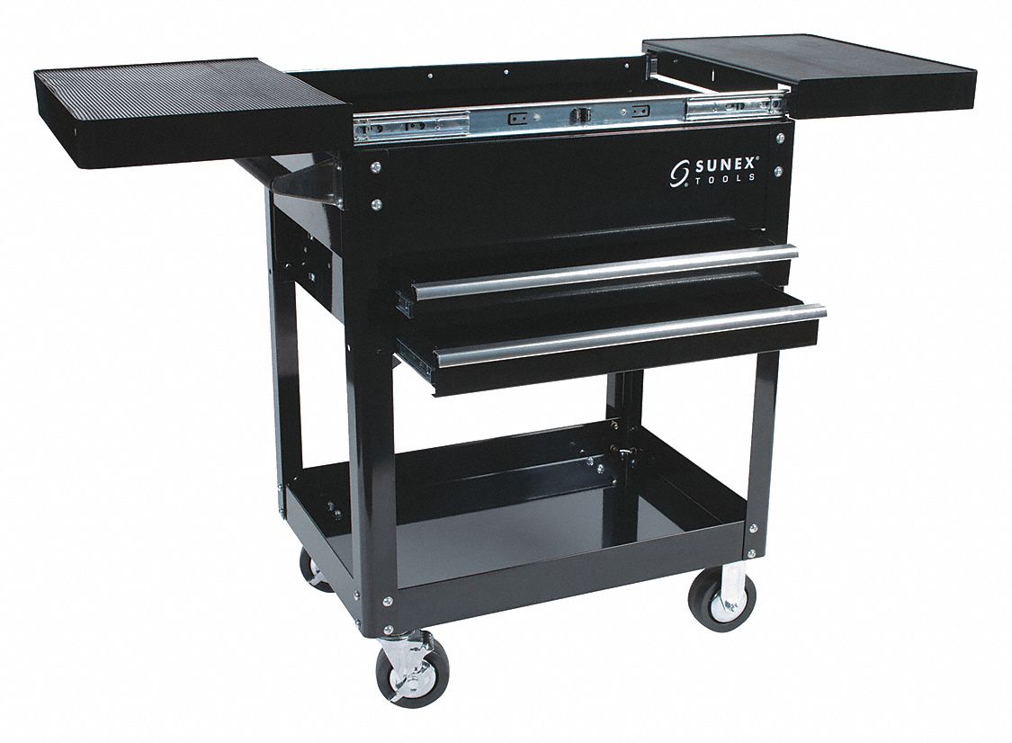 Compact Slide Top Utility Cart,Black - Grainger