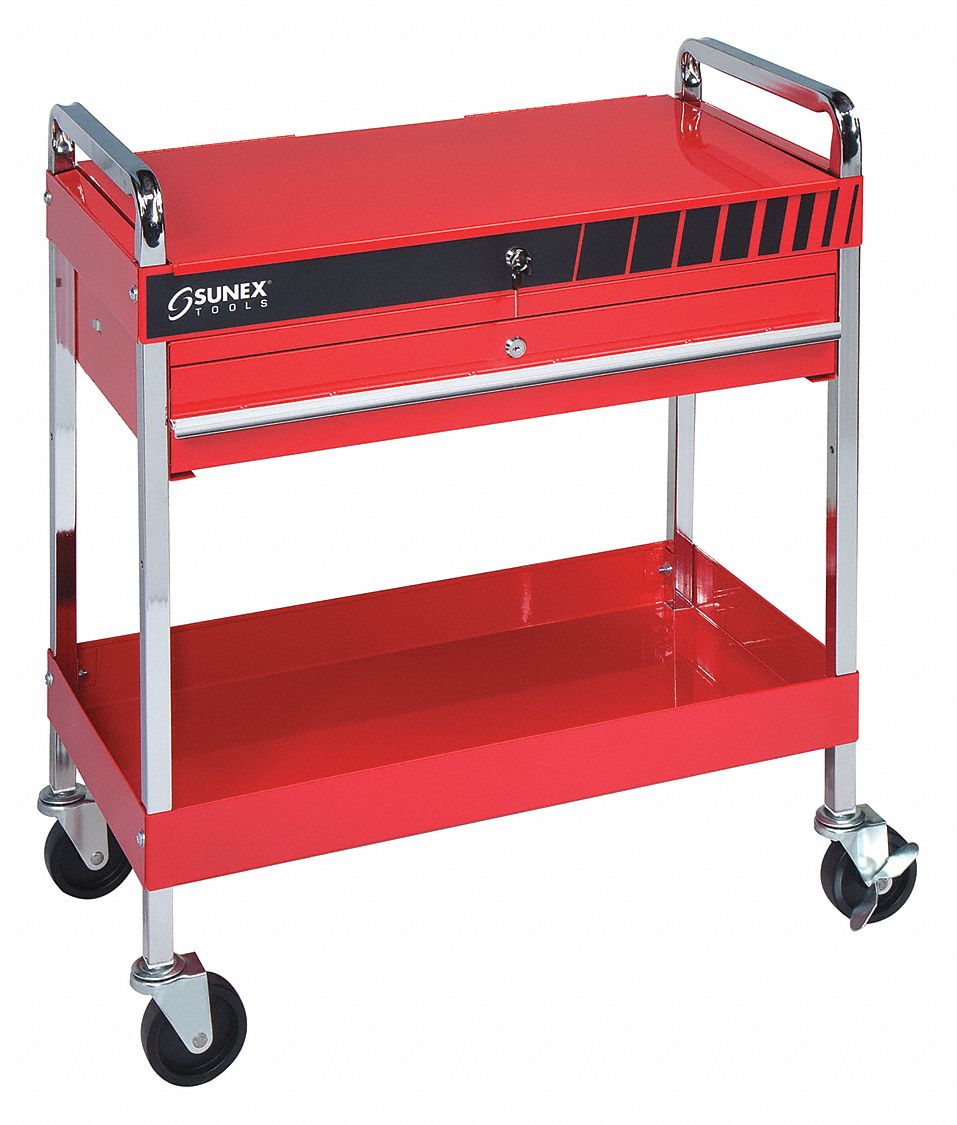 Service Cart w/ Locking Top and Drawer - Grainger
