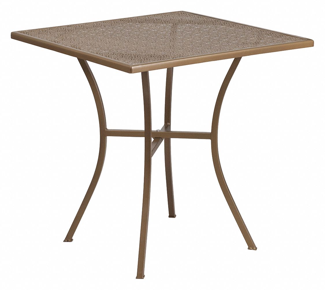 FLASH FURNITURE, CO-5-GD-GG, Gold Patio Table,28SQ - 187D75|CO-5-GD-GG ...